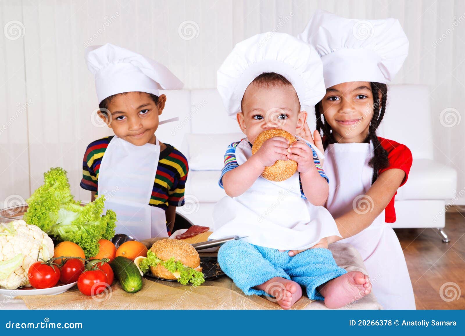 Kids cooking stock photo. Image of cauliflower, healthy - 20266378