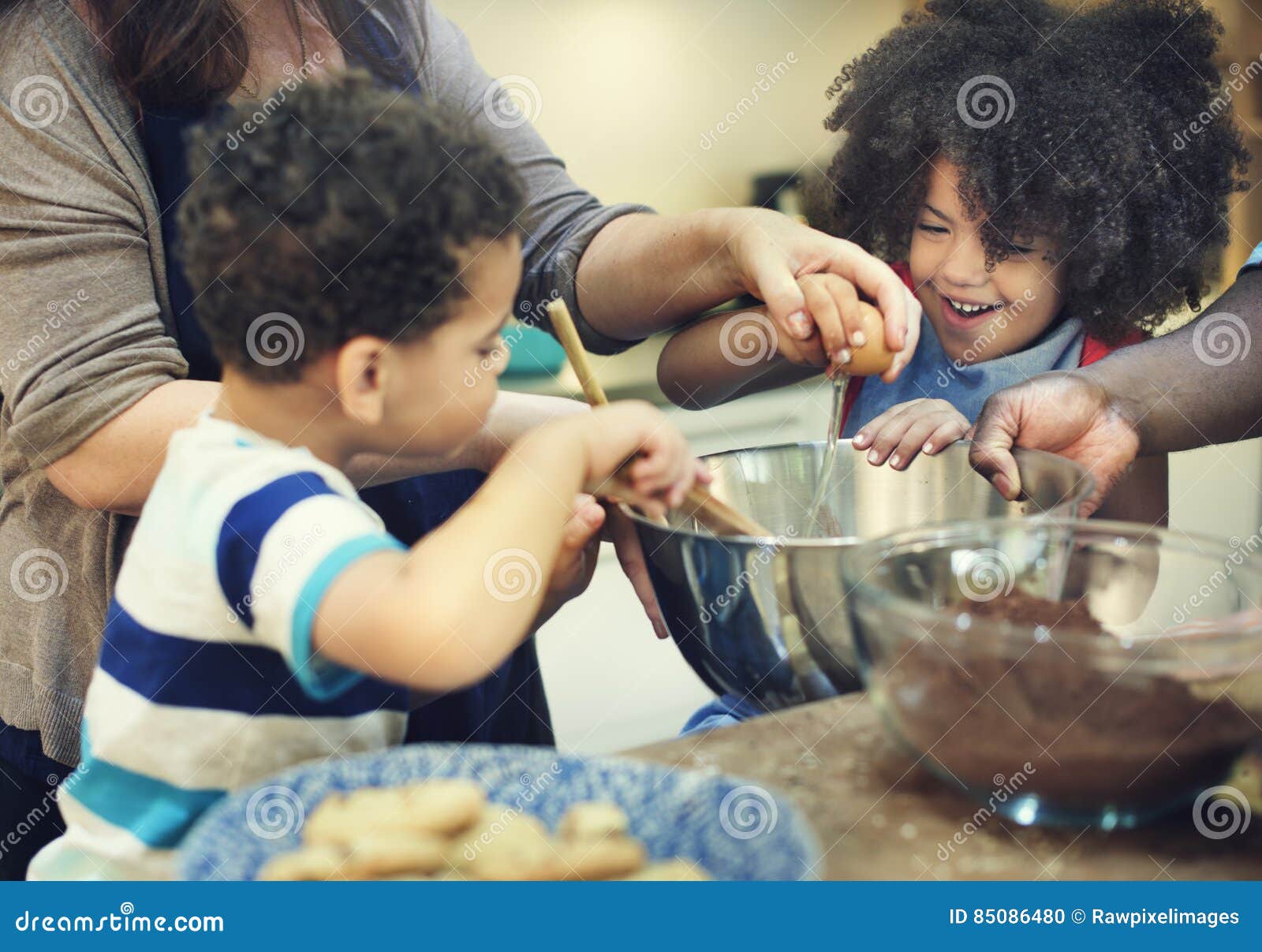 Kids Cooking Baking Cookies Kitchen Concept Stock Photo - Image of ...