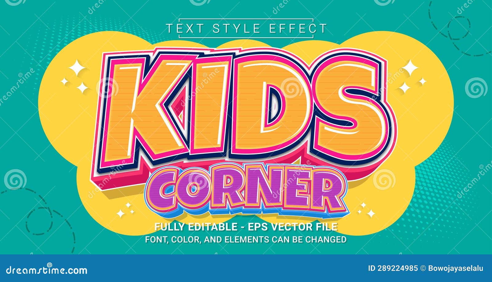 Kids Corner Text Style Effect. Editable Graphic Text Template Stock ...
