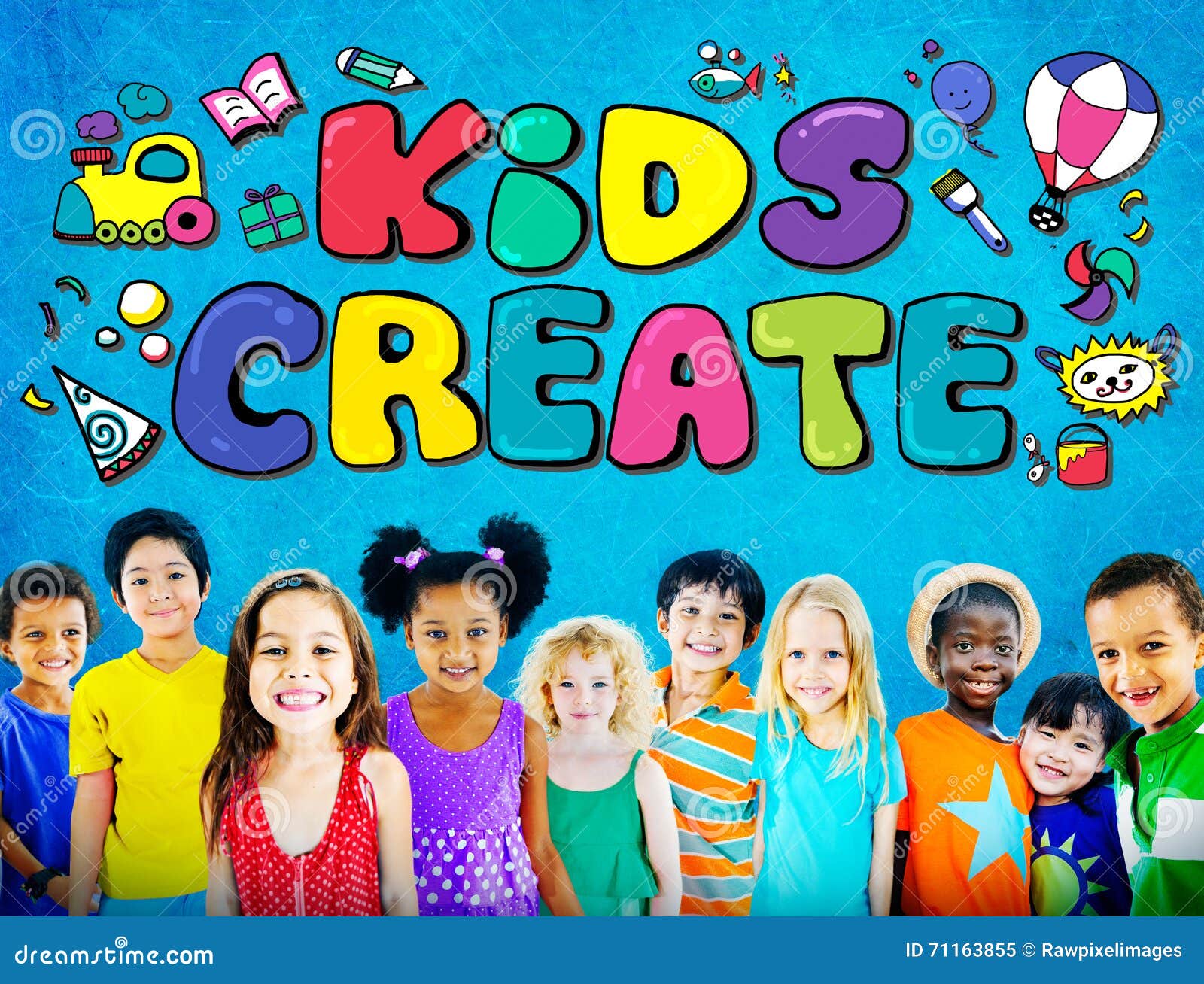 Kids Create Cretivity Design Ideas Colorful Concept Stock Image - Image ...