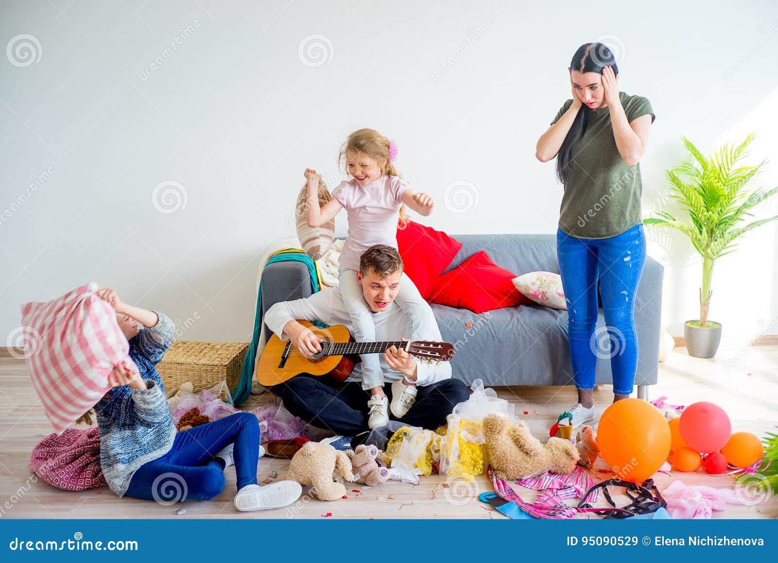 Kids Created a Mess at Home Stock Image - Image of housekeeping, carpet ...