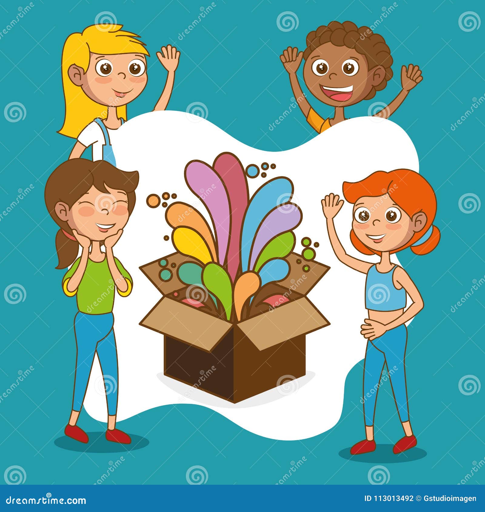 Kids with Creative Big Idea Stock Vector - Illustration of inspiration ...