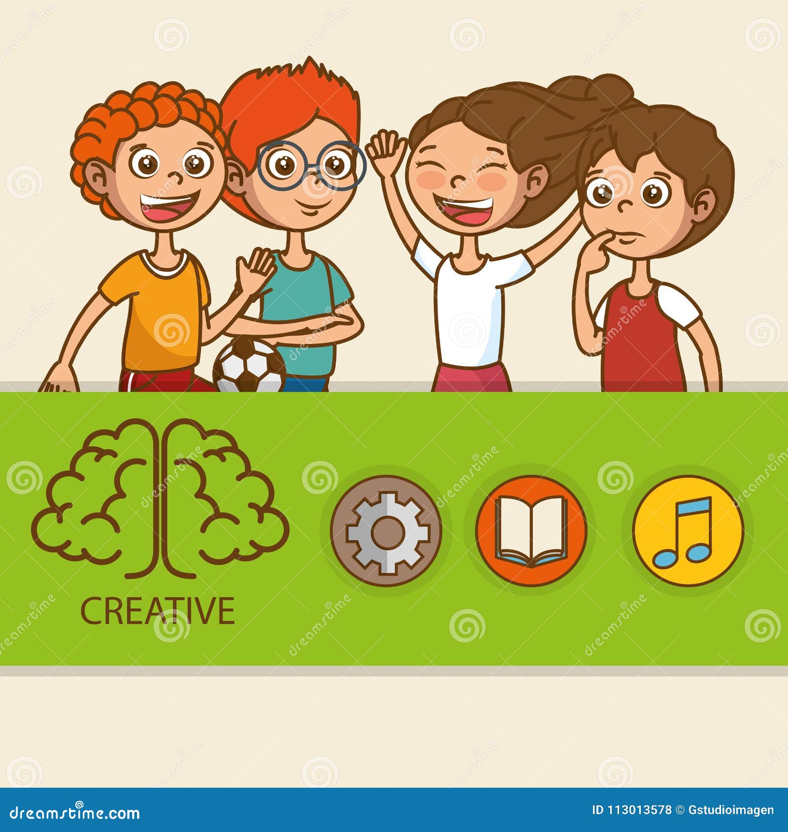 Kids with Creative Big Idea Stock Vector - Illustration of intelligent ...