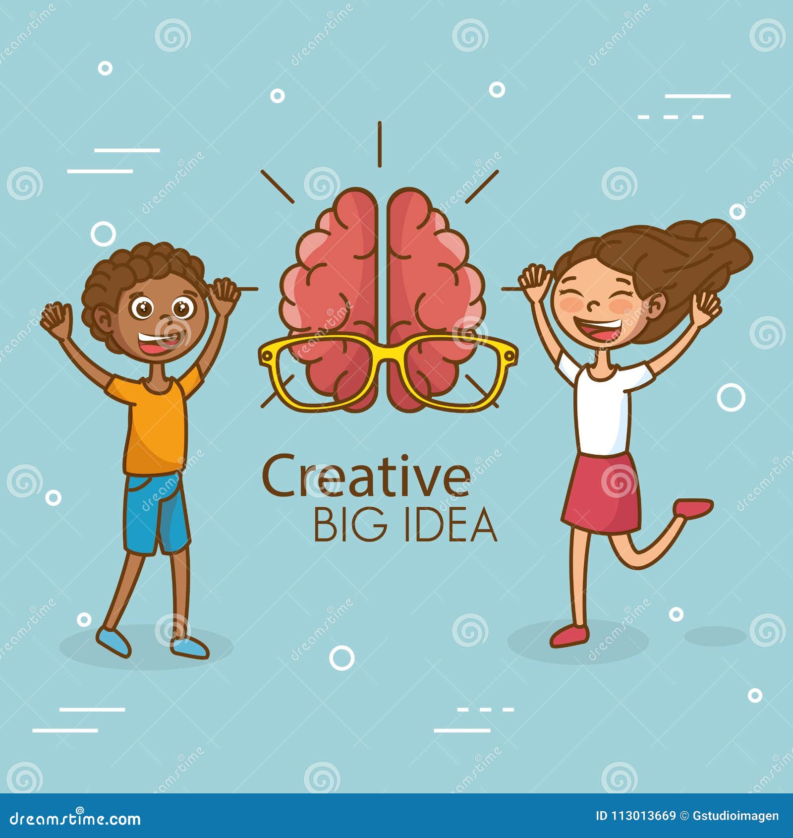 Kids with Creative Big Idea Stock Vector - Illustration of smart ...