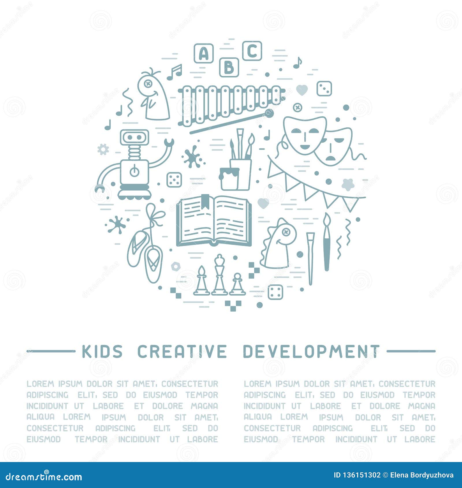 Kids Creative Development Info Poster with Kids Things and Sample Text ...