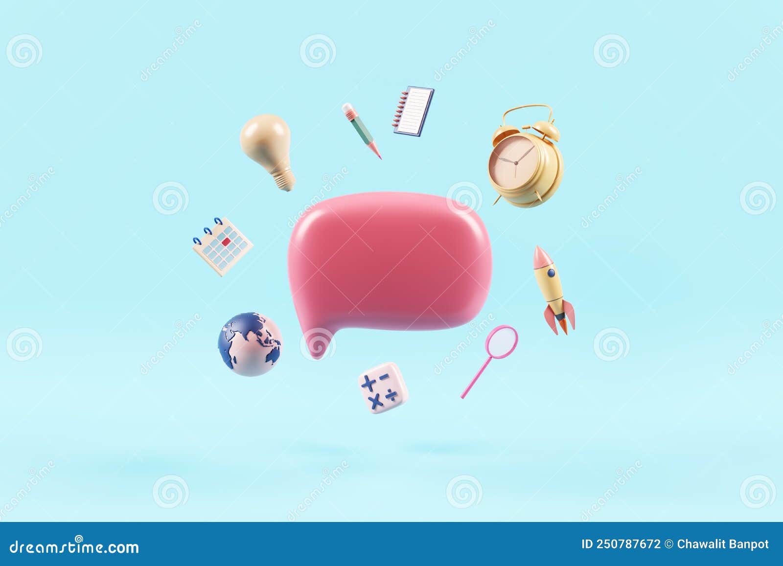 Text Box Kids Cute Pastel Pink Objects Of Learning Education ...
