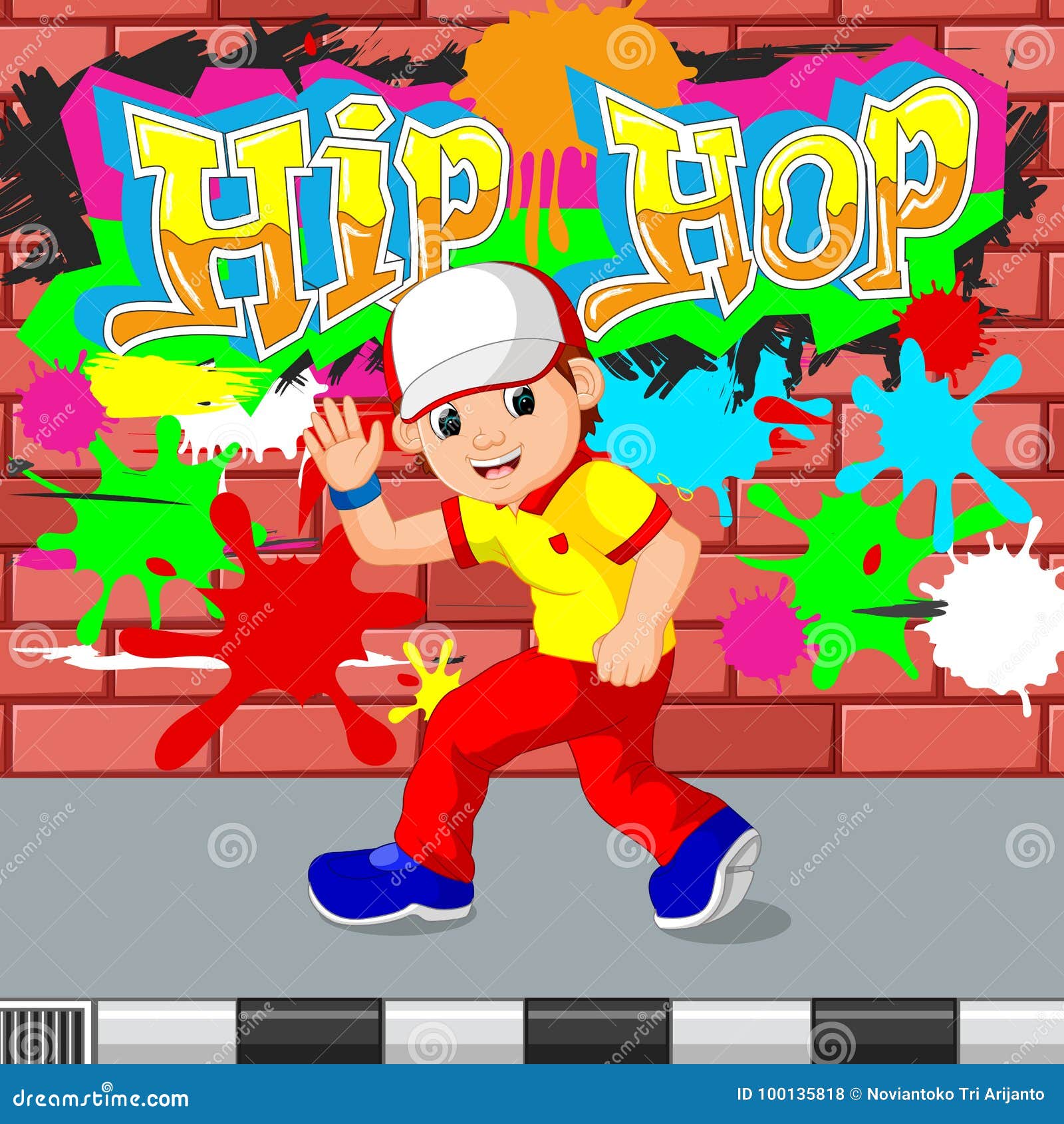 Kids dancing hip hop stock vector. Illustration of modern - 100135818