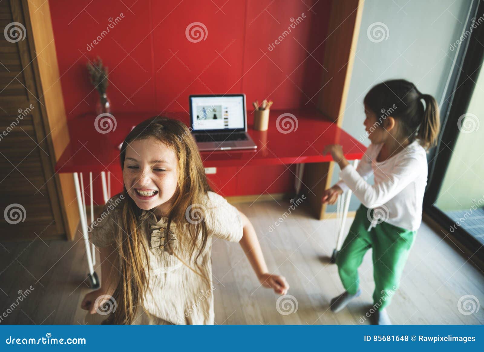 Kids Dancing Practice Computer Concept Stock Photo - Image of audio ...