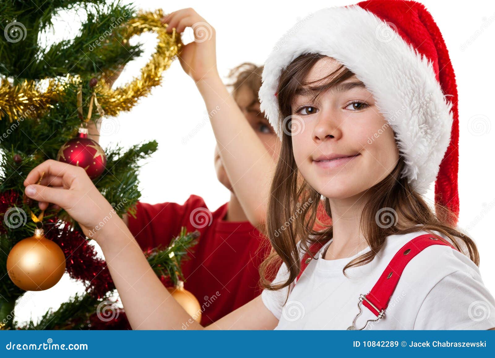 Kids Decorating Christmas Tree Stock Image - Image of color, christmas ...
