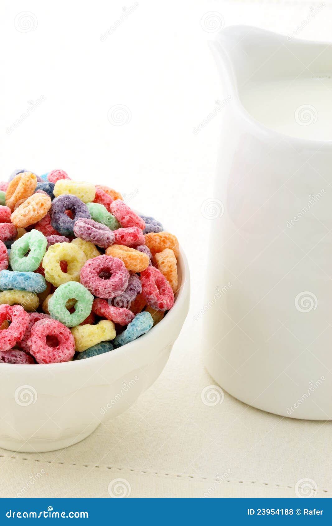 Kids Delicious Cereal Loops or Fruit Cereal Stock Photo - Image of ...