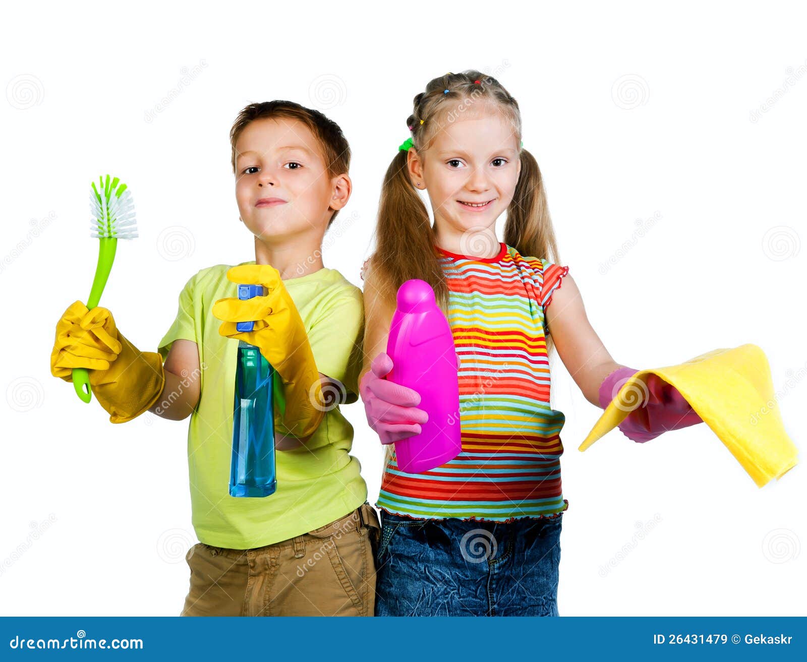 Kids with detergent stock image. Image of child, studio - 26431479