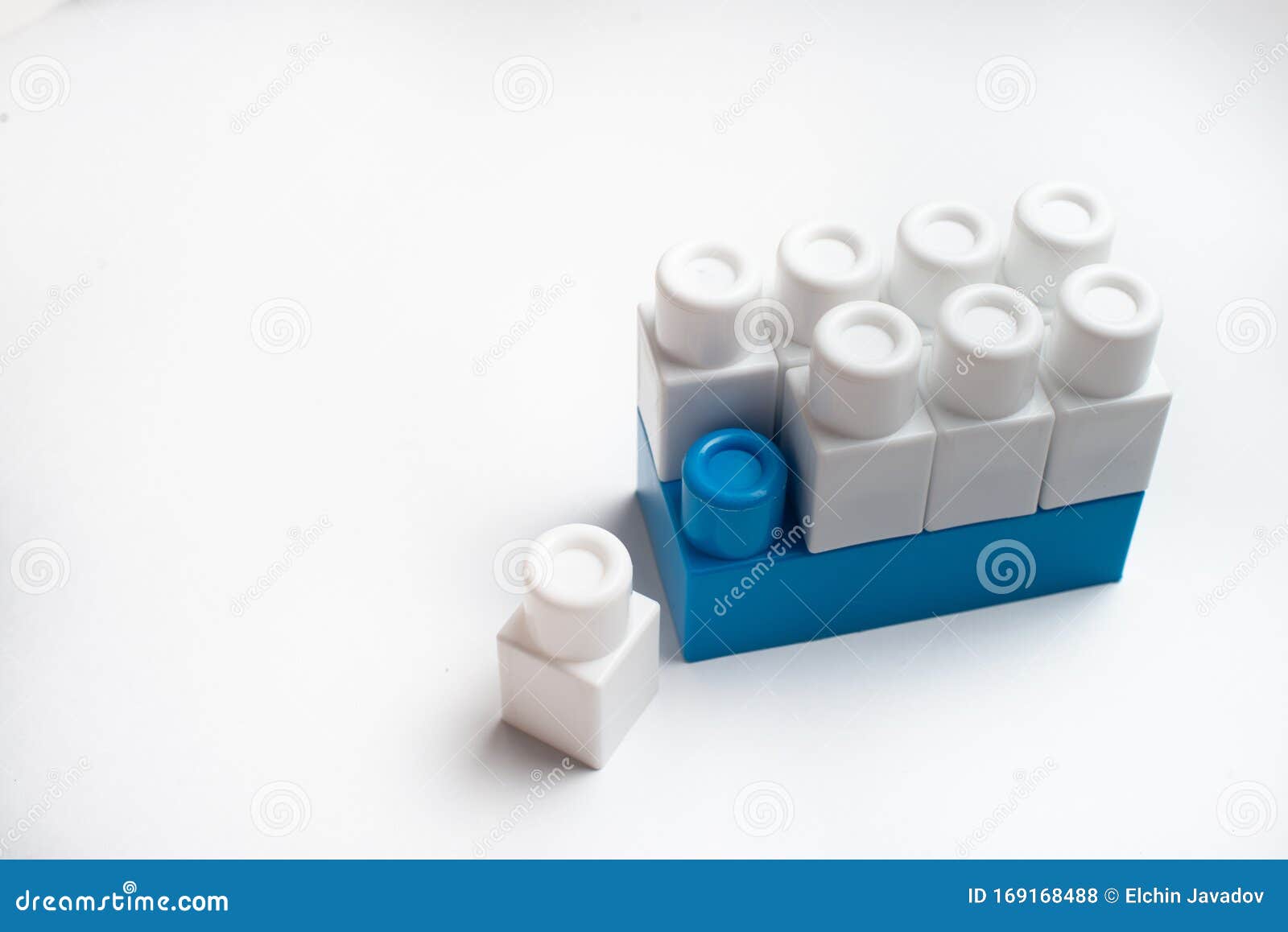 Kids Development, Building Blocks and Construction. White and Blue ...