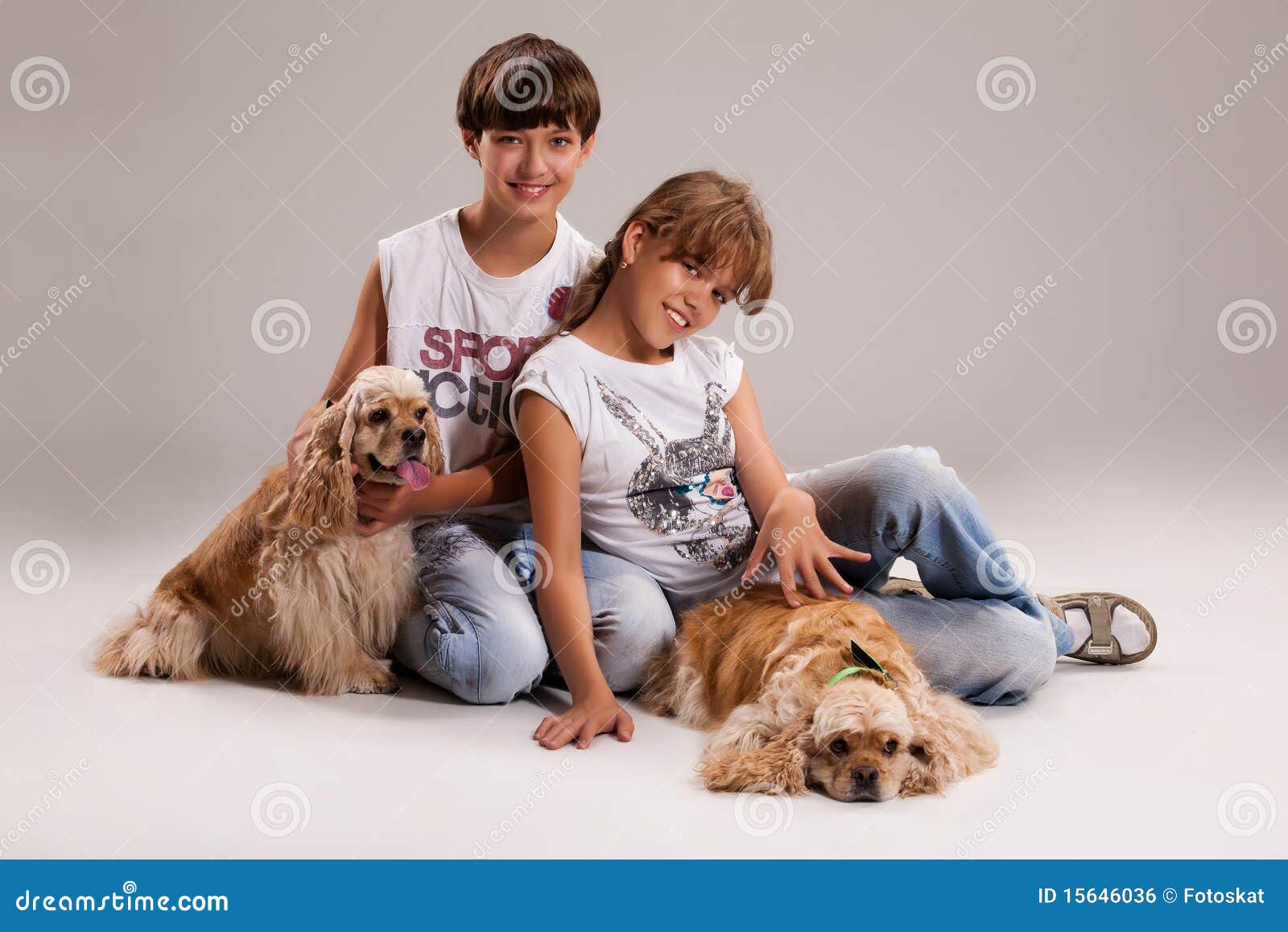 Kids And Dogs Picture. Image: 15646036