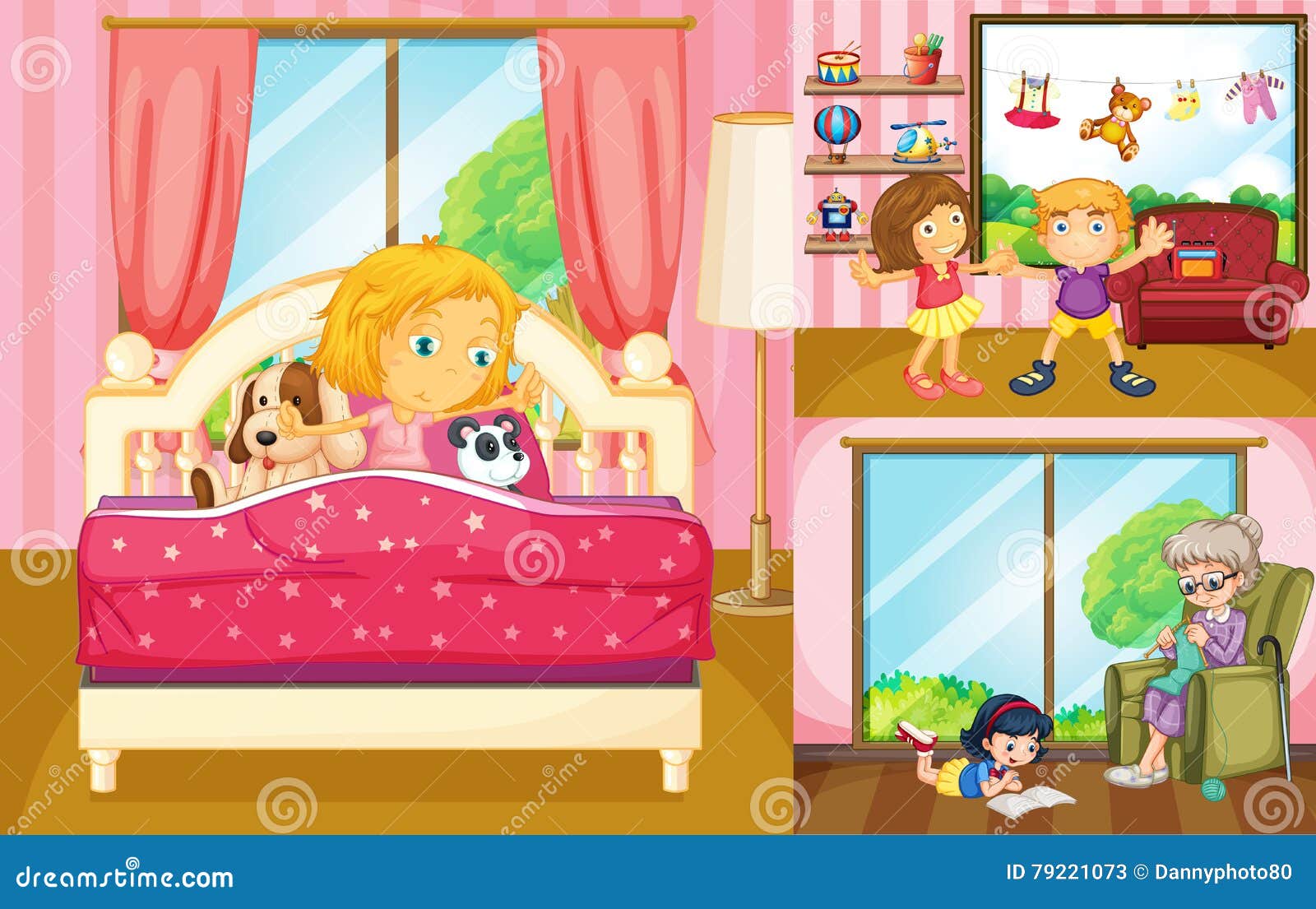 Home Activities Kids Stock Illustrations – 528 Home Activities Kids ...