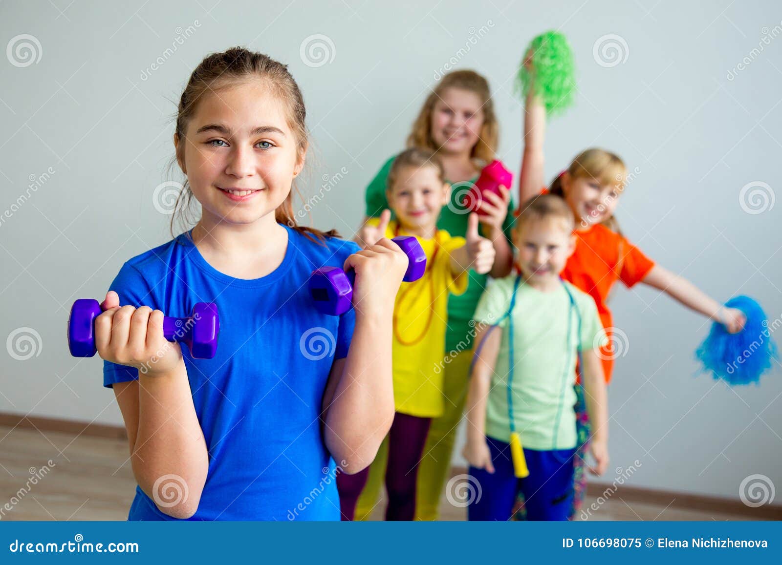 Kids doing exercises stock image. Image of group, health - 106698075