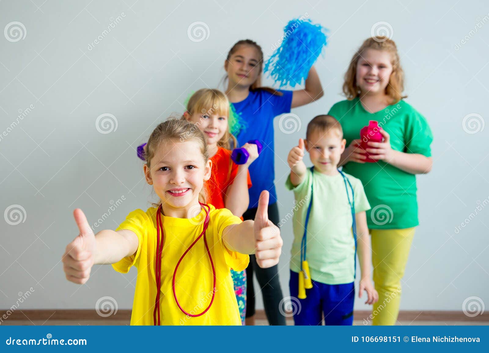 Kids doing exercises stock image. Image of girl, exercise - 106698151