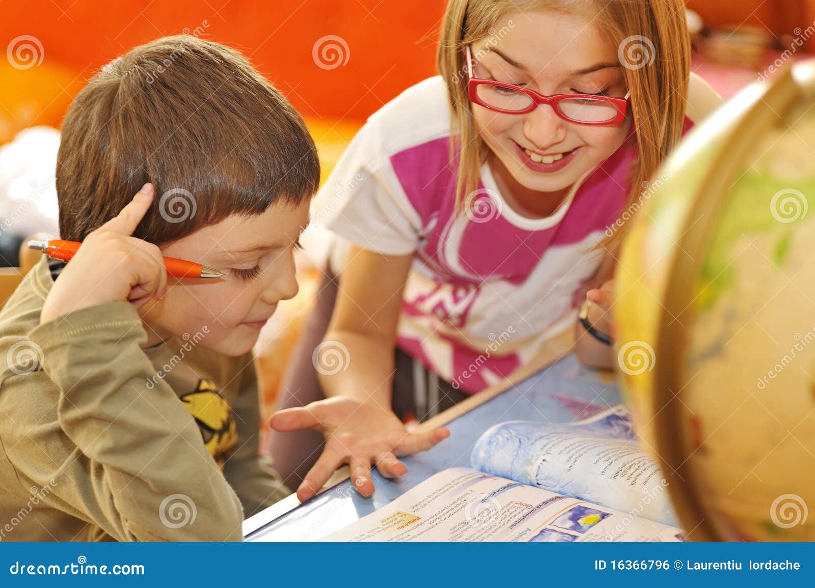 Kids Doing Homework at Home Stock Photo - Image of adolescent, notepad ...