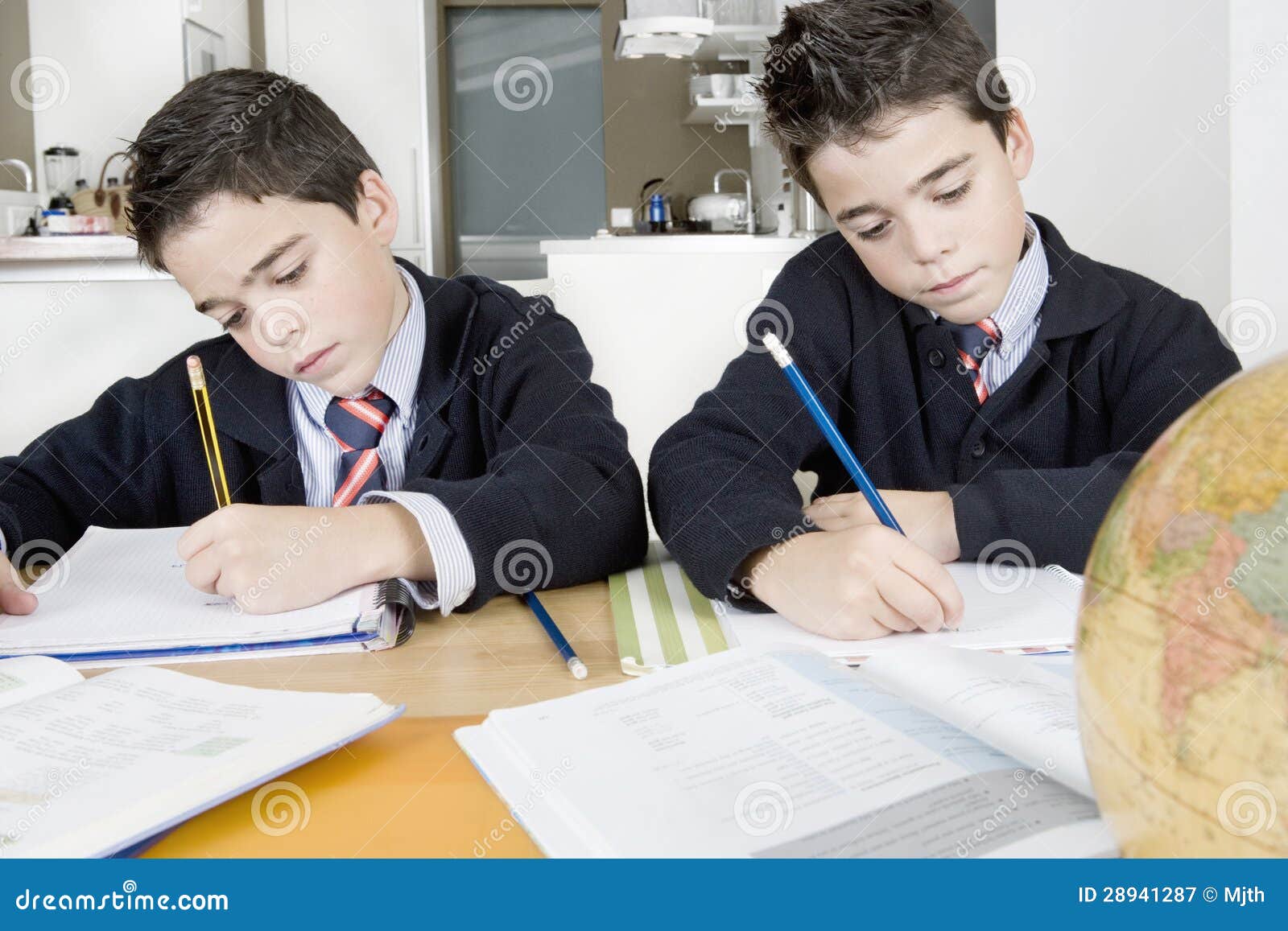 Kids Doing Homework at Home Stock Image - Image of brothers, calm: 28941287