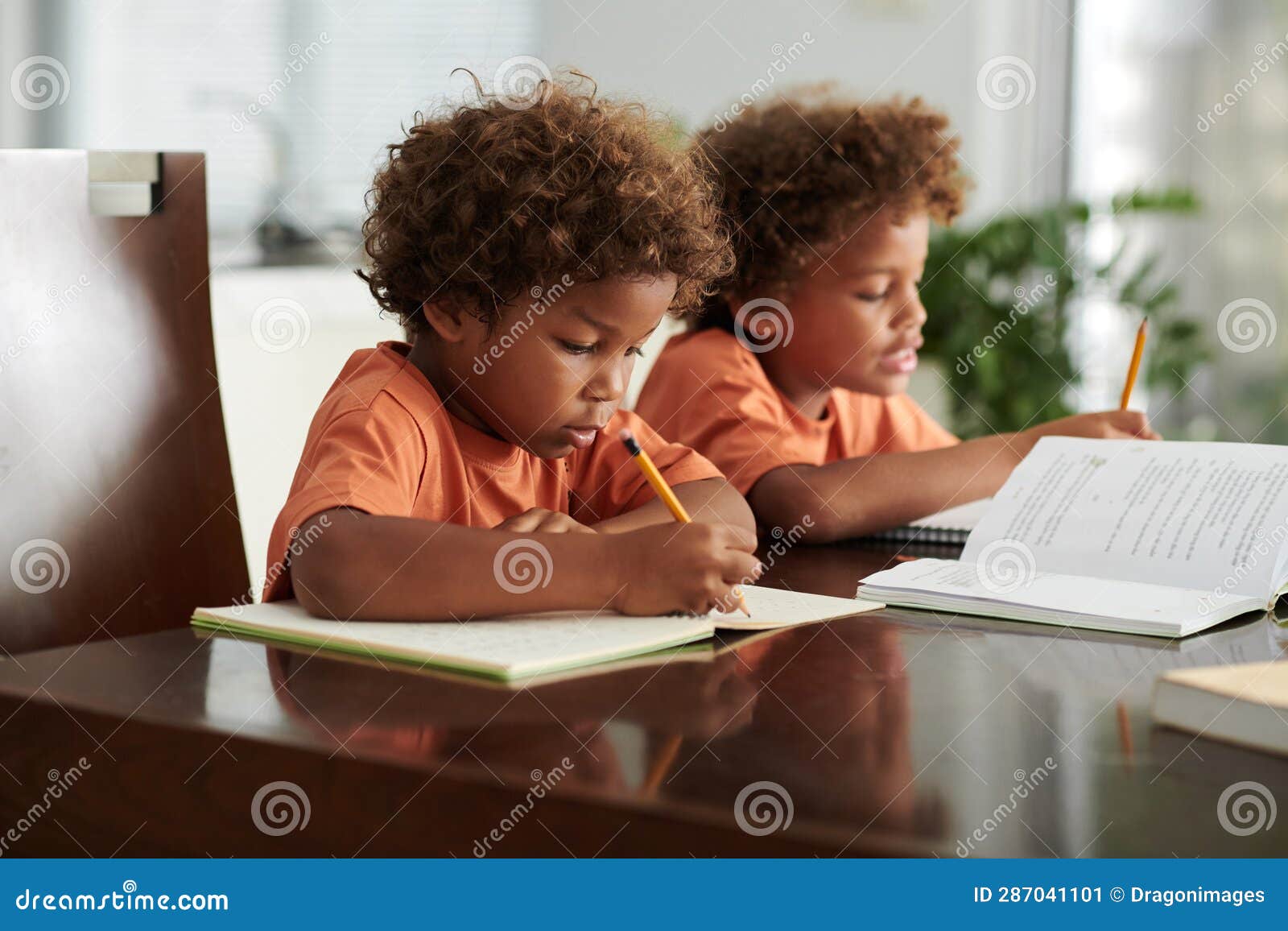 Kids Doing Homework stock image. Image of school, creativity - 287041101