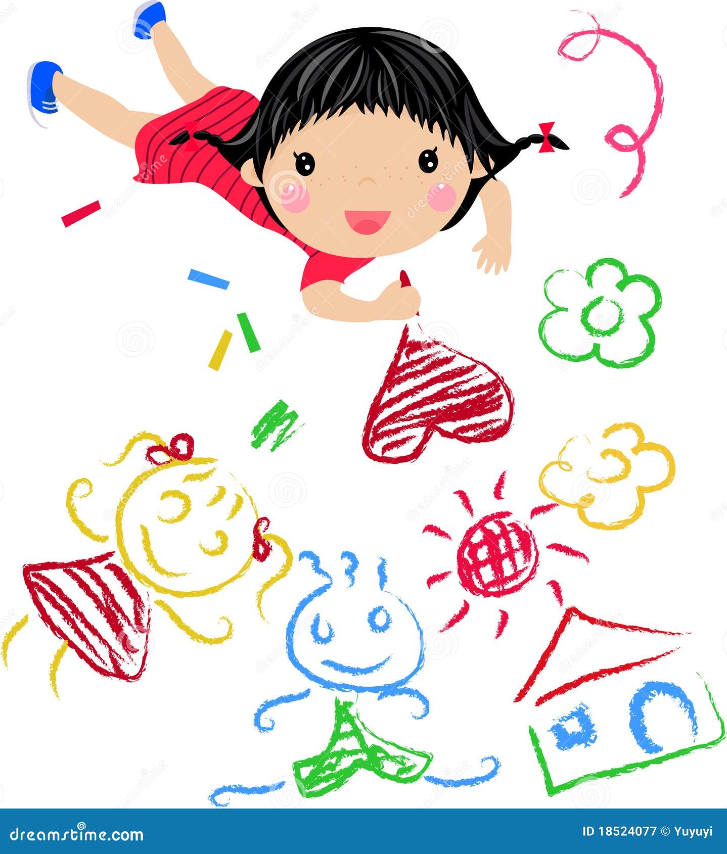 Kids Drawing stock vector. Illustration of children, youth - 18524077