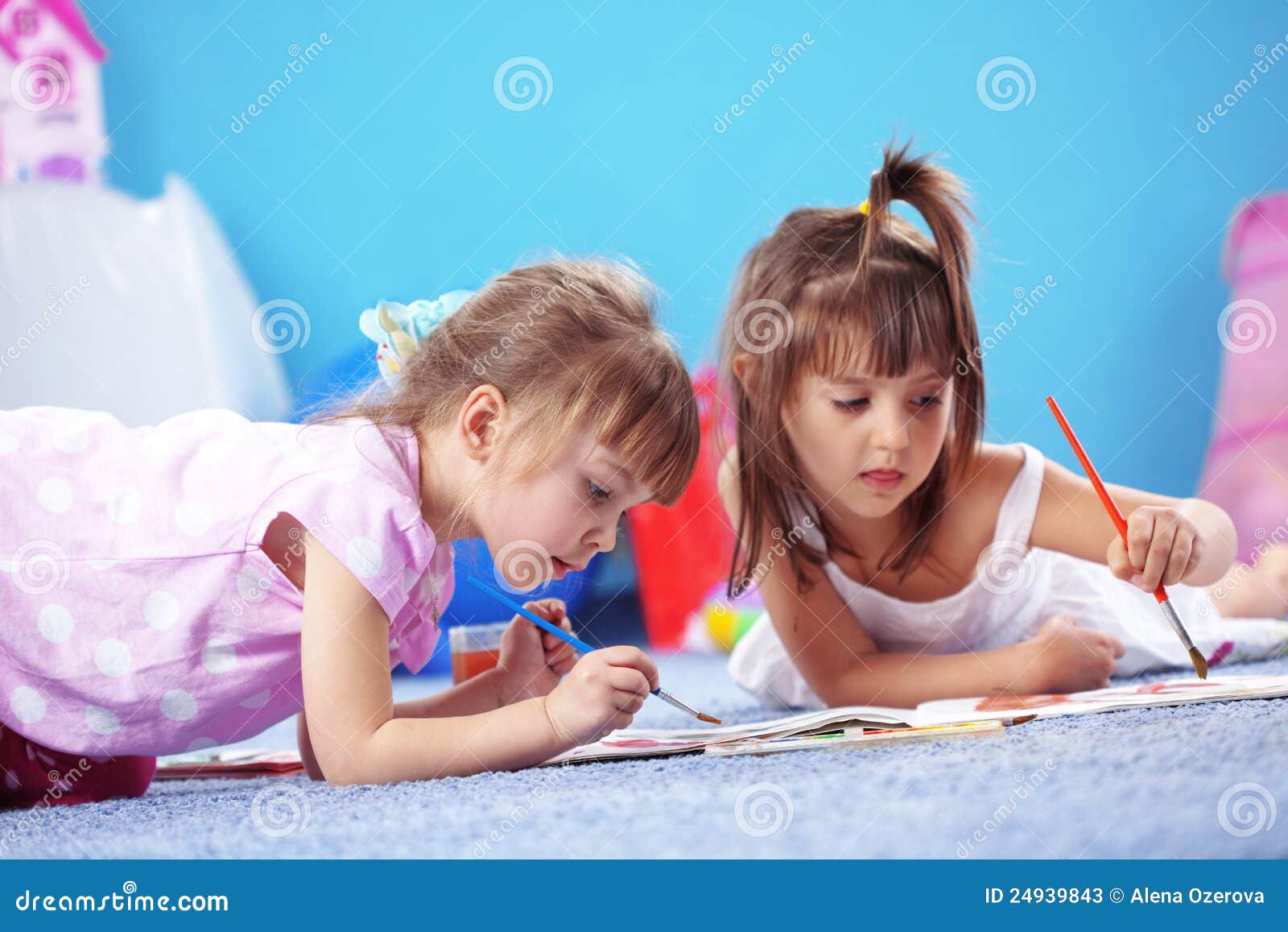 Kids drawing stock image. Image of painting, education - 24939843