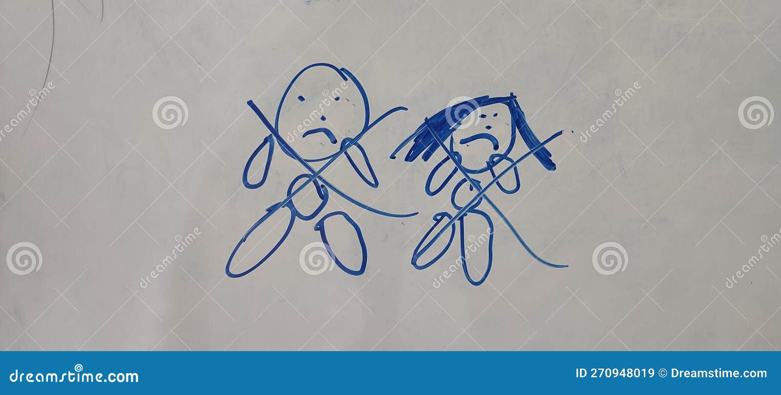 Kids Drawing Funny Sad Faces and Cross Sign Stock Image - Image of blue ...