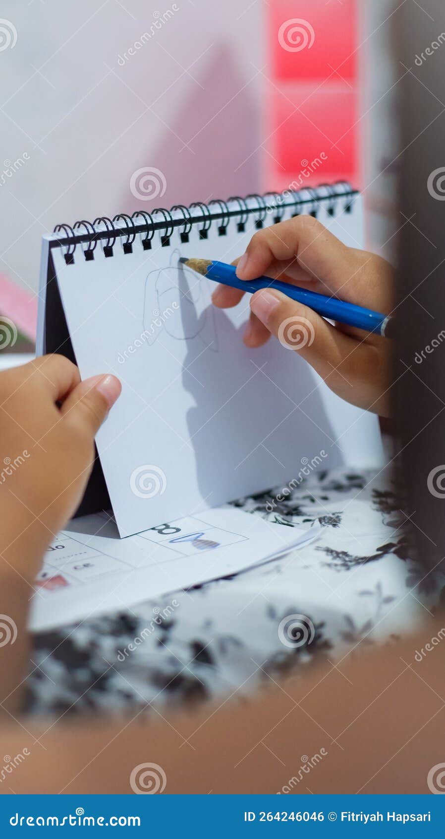 Kids drawing on paper stock photo. Image of creativity - 264246046