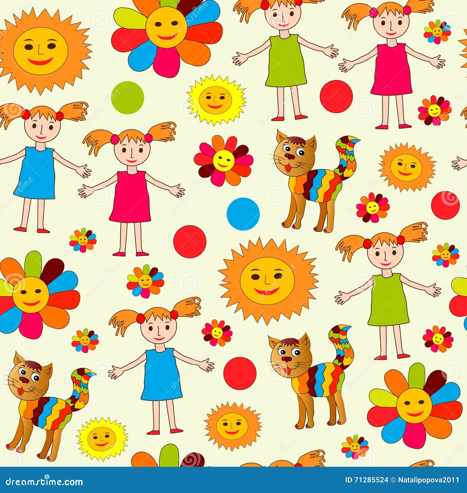 Kids Drawing Seamless Pattern Stock Vector - Illustration of game ...