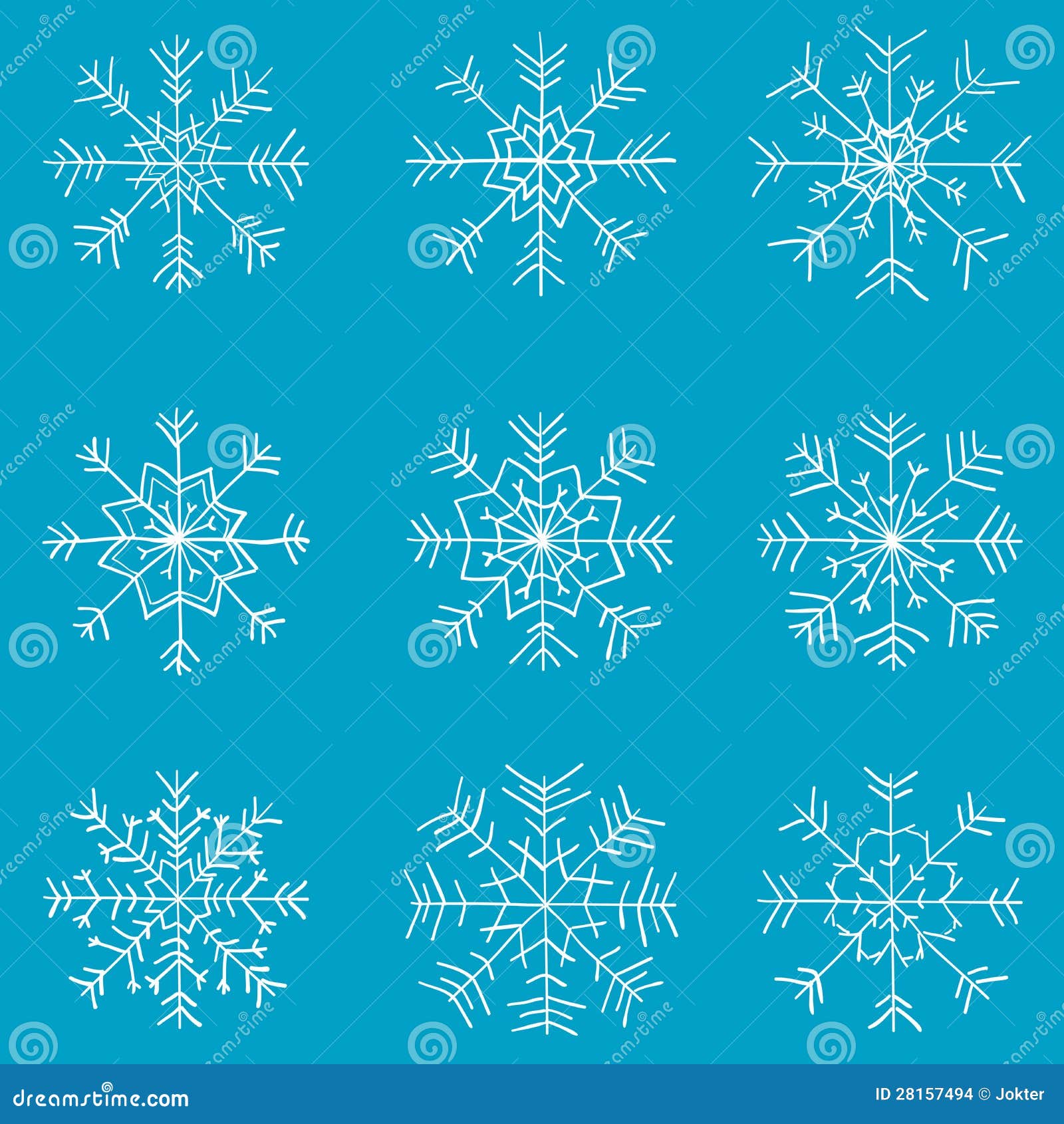 Kids drawn snowflakes set stock vector. Illustration of frost - 28157494