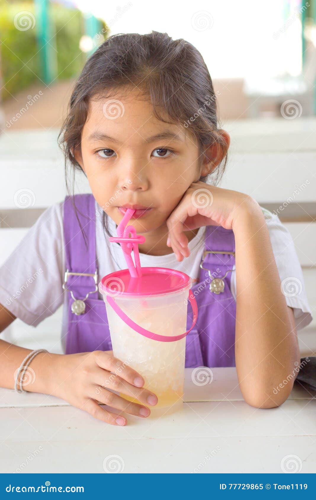 Kids are Drinking Fruit Smoothies. Stock Image - Image of orange, cute ...