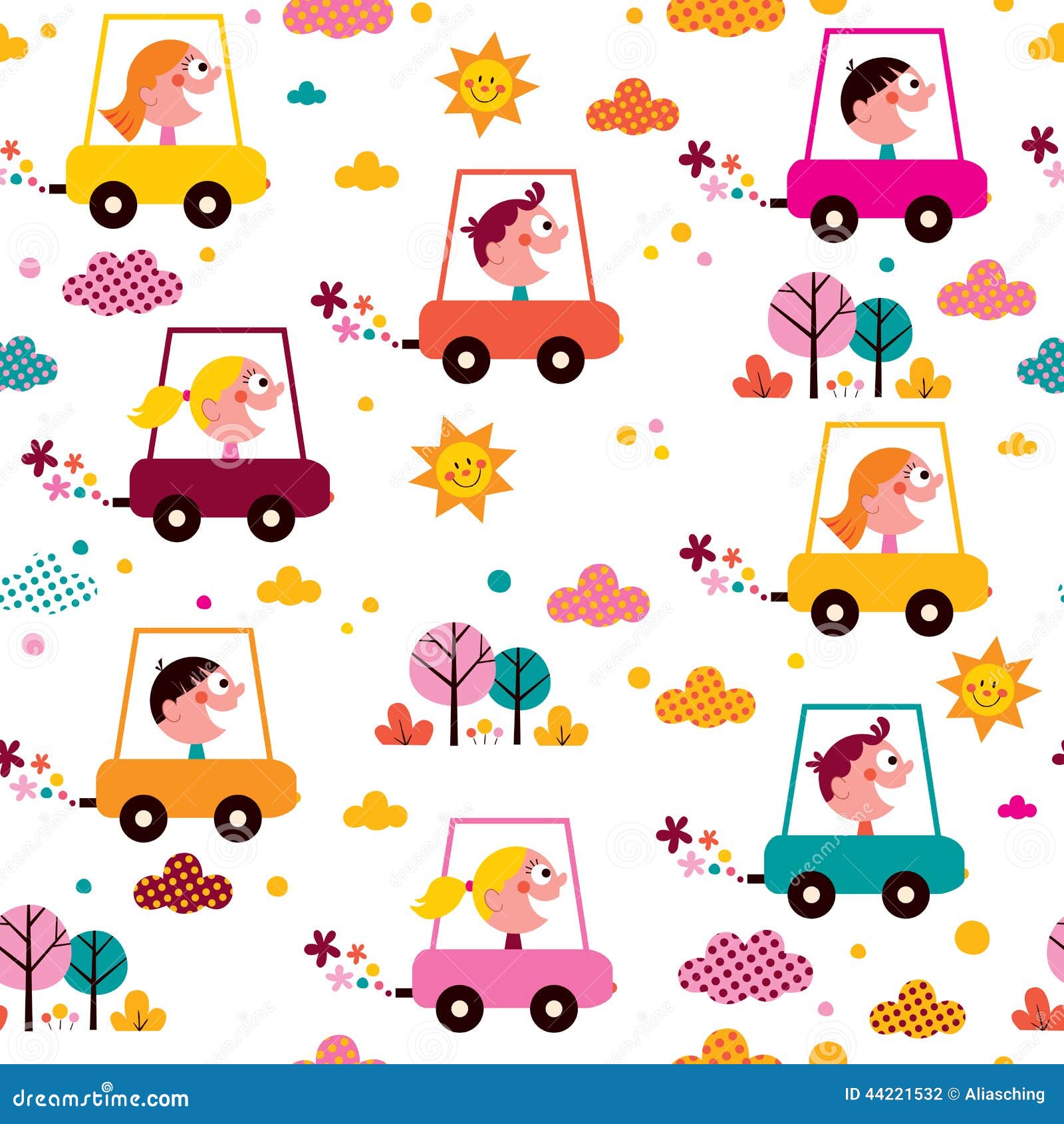 Kids Driving Toy Cars Pattern Stock Vector - Illustration of play ...