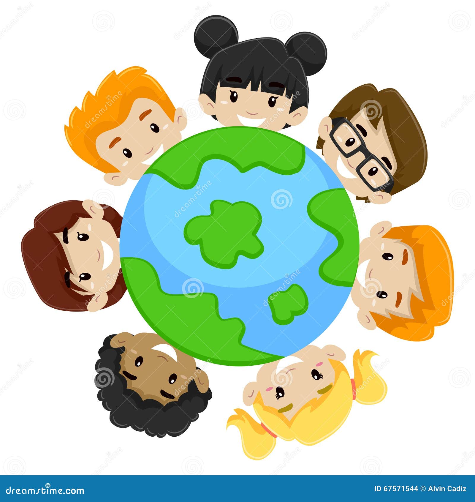 Kids earth diversity stock vector. Illustration of head - 67571544