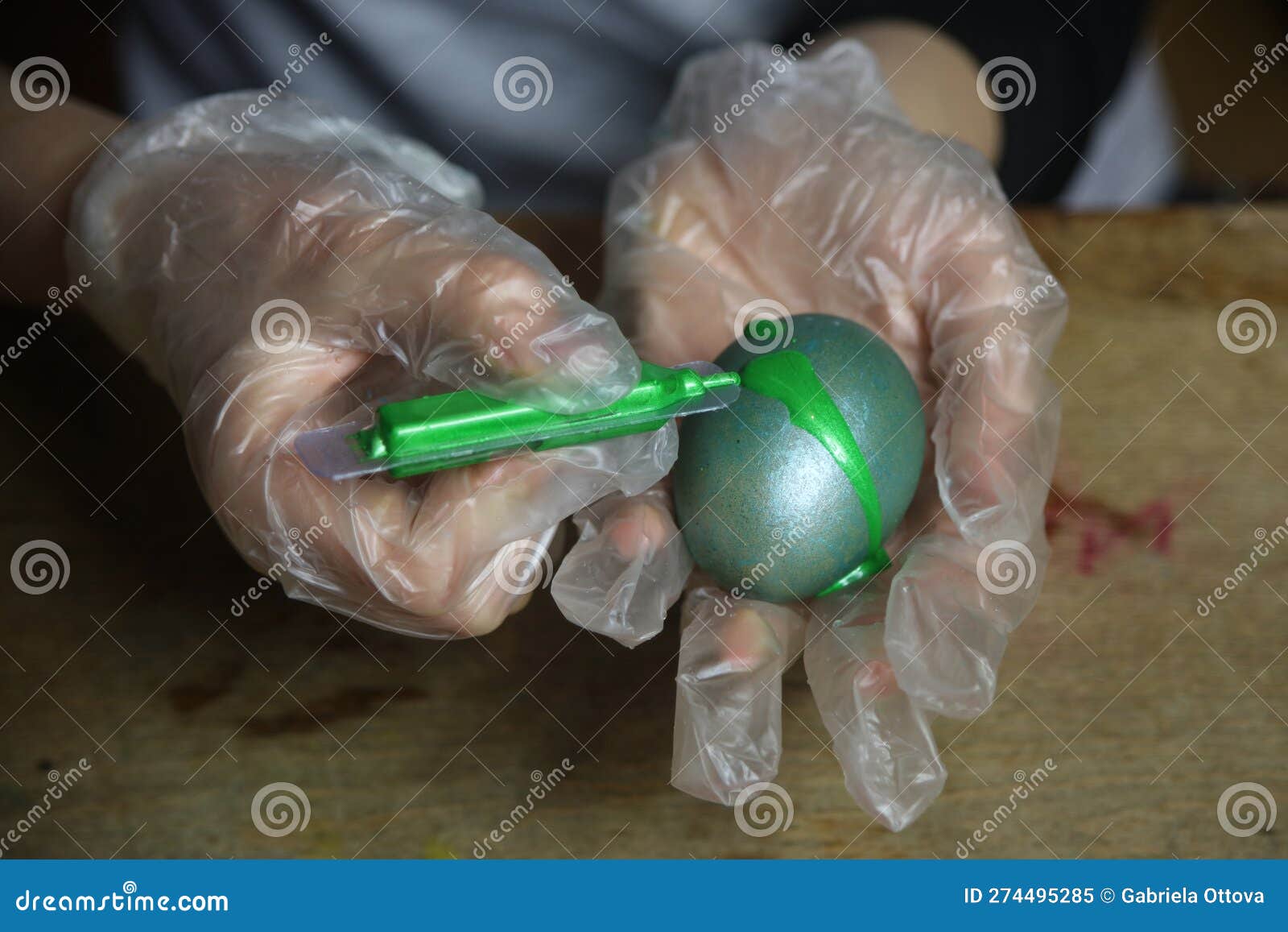 Kids Easter Egg Painting Using Modern Technique Stock Image - Image of ...