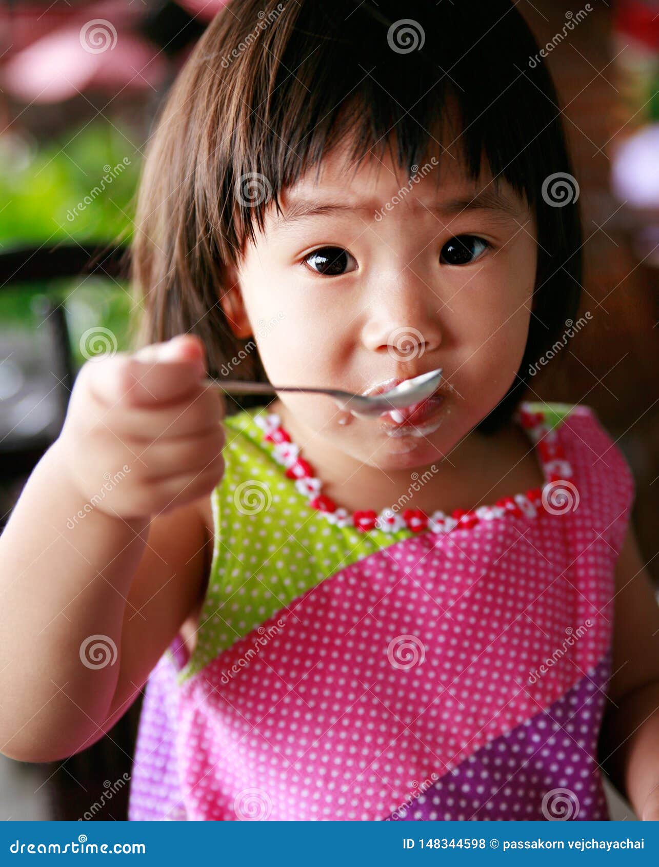 Kids eat breakfast stock photo. Image of child, baby - 148344598