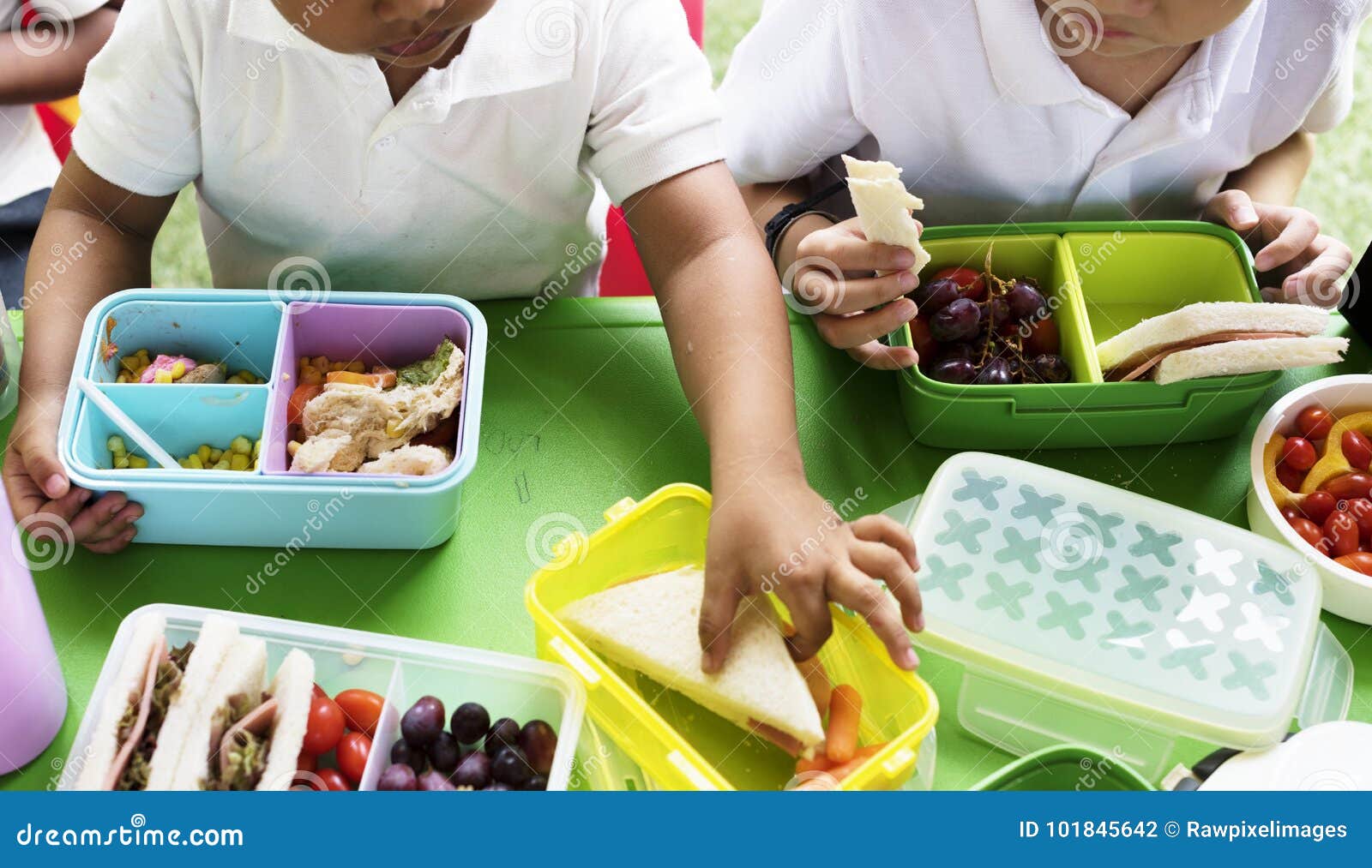 Kids Eating Fruits And Vegetables Isolated Royalty-Free Stock Image ...