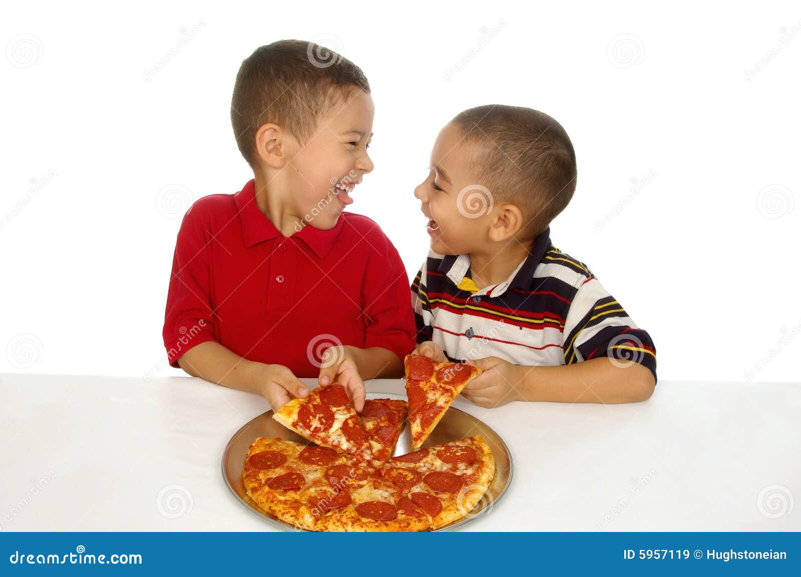 Kids eating pizza stock image. Image of brother, enjoyable - 5957119