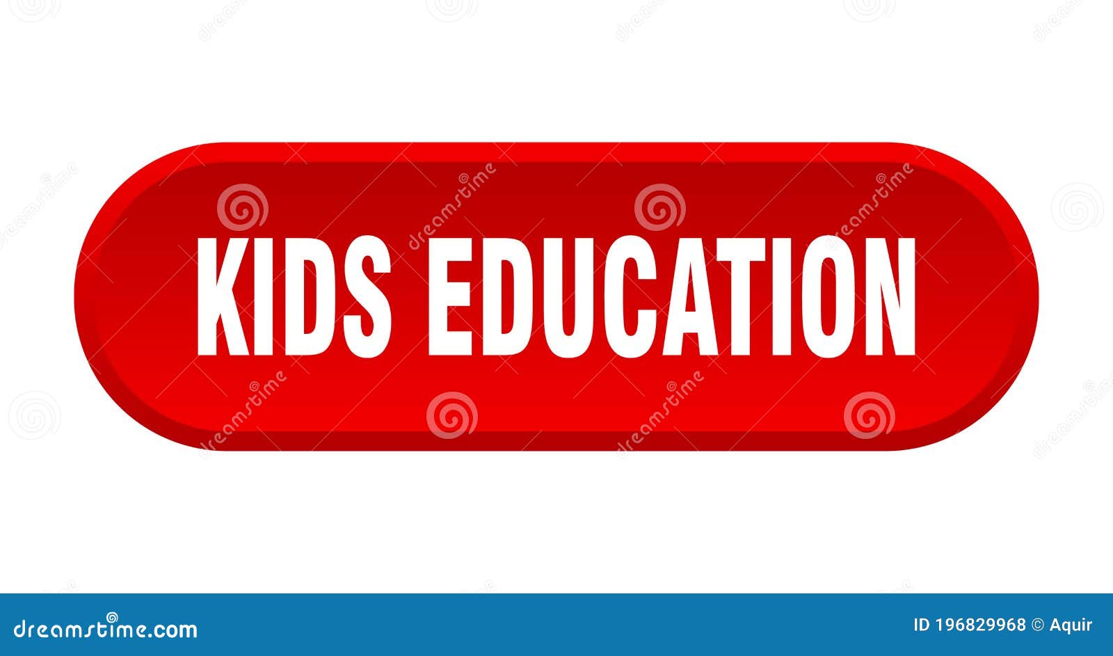 Kids Education Button. Rounded Sign on White Background Stock Vector ...