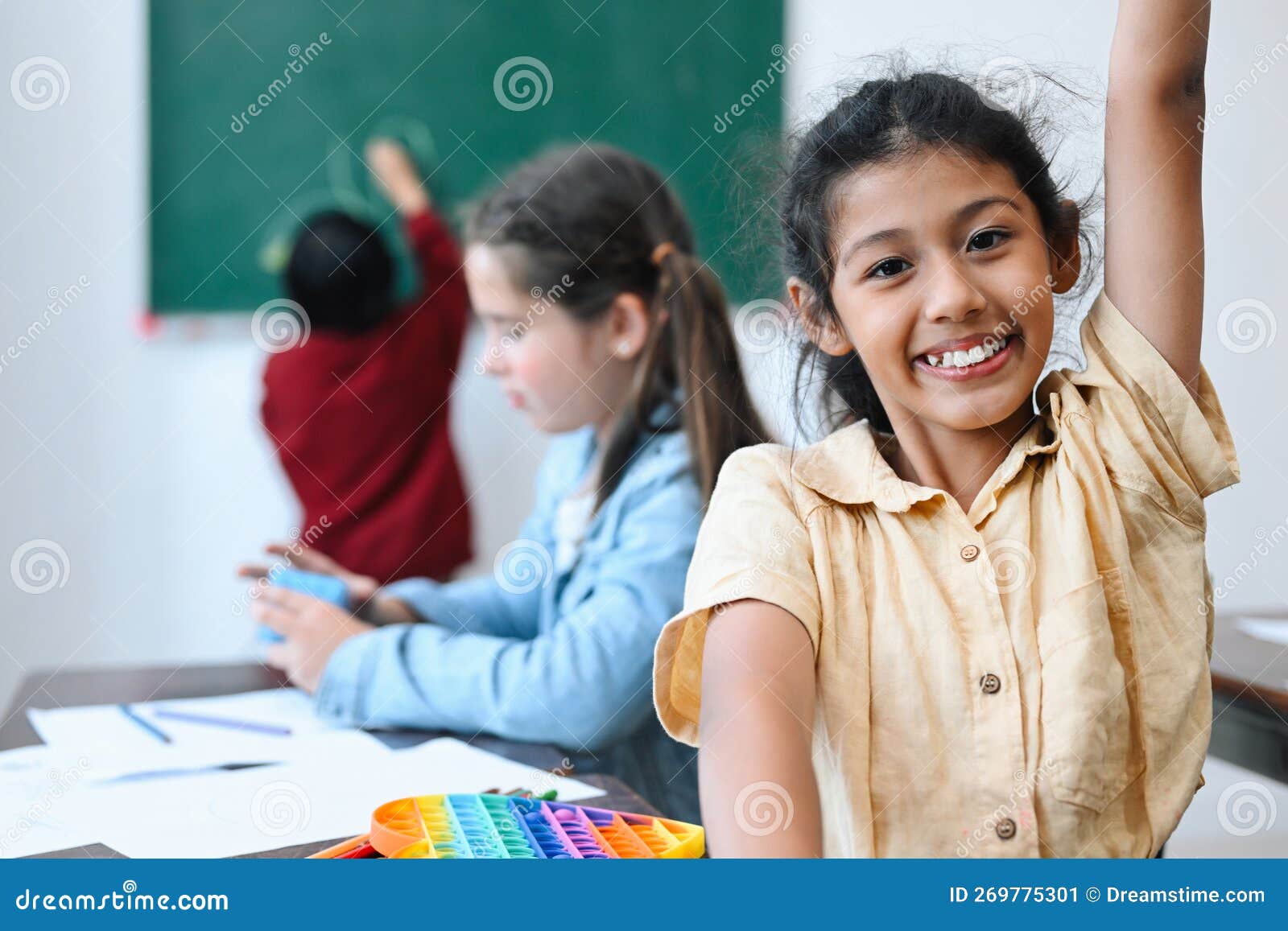 Kids Education Knowledge, Child in Classroom at School Stock Image ...