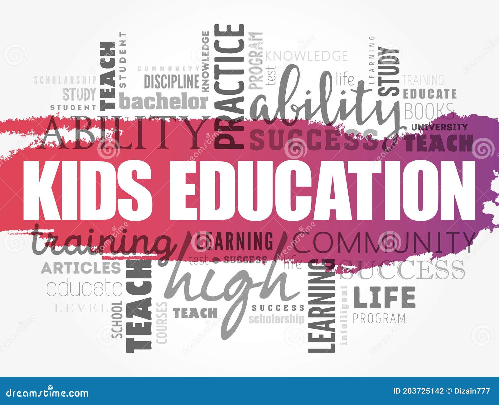 Kids Education Word Cloud Collage, Education Concept Stock Illustration ...
