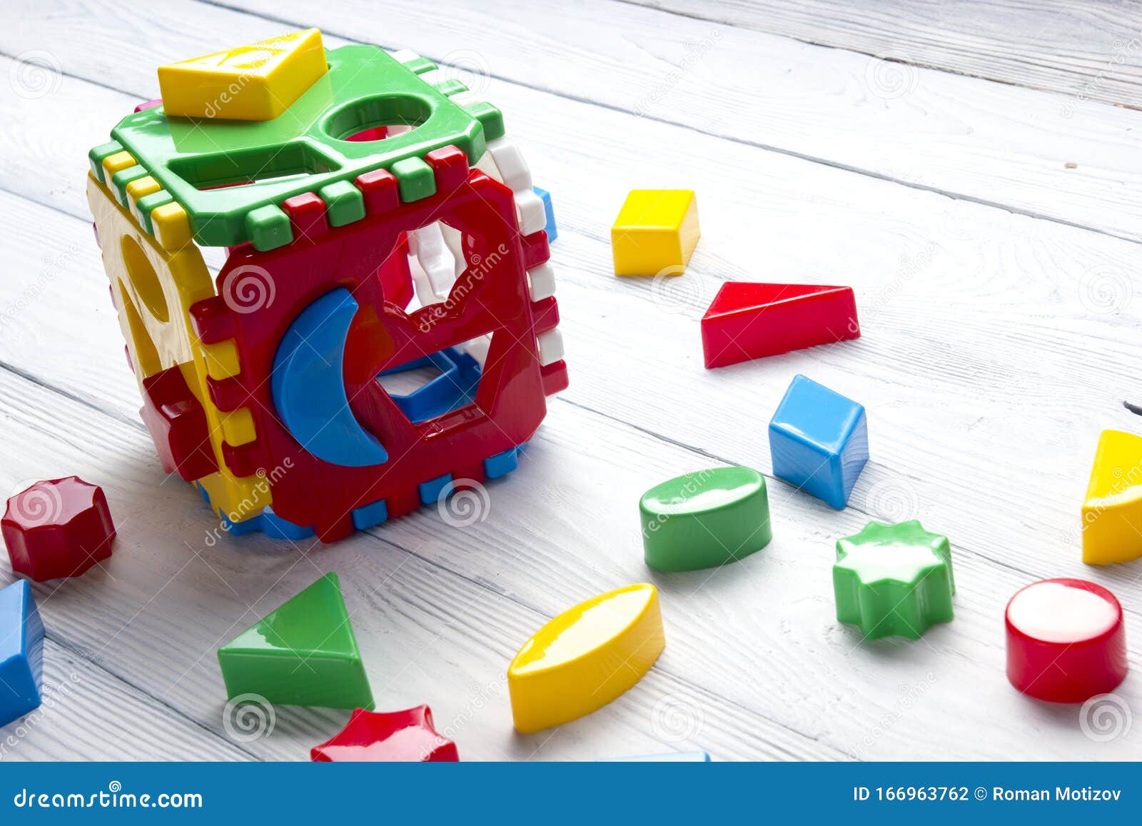 Kids Educational Developing Toys Frame on White Background. Top View ...