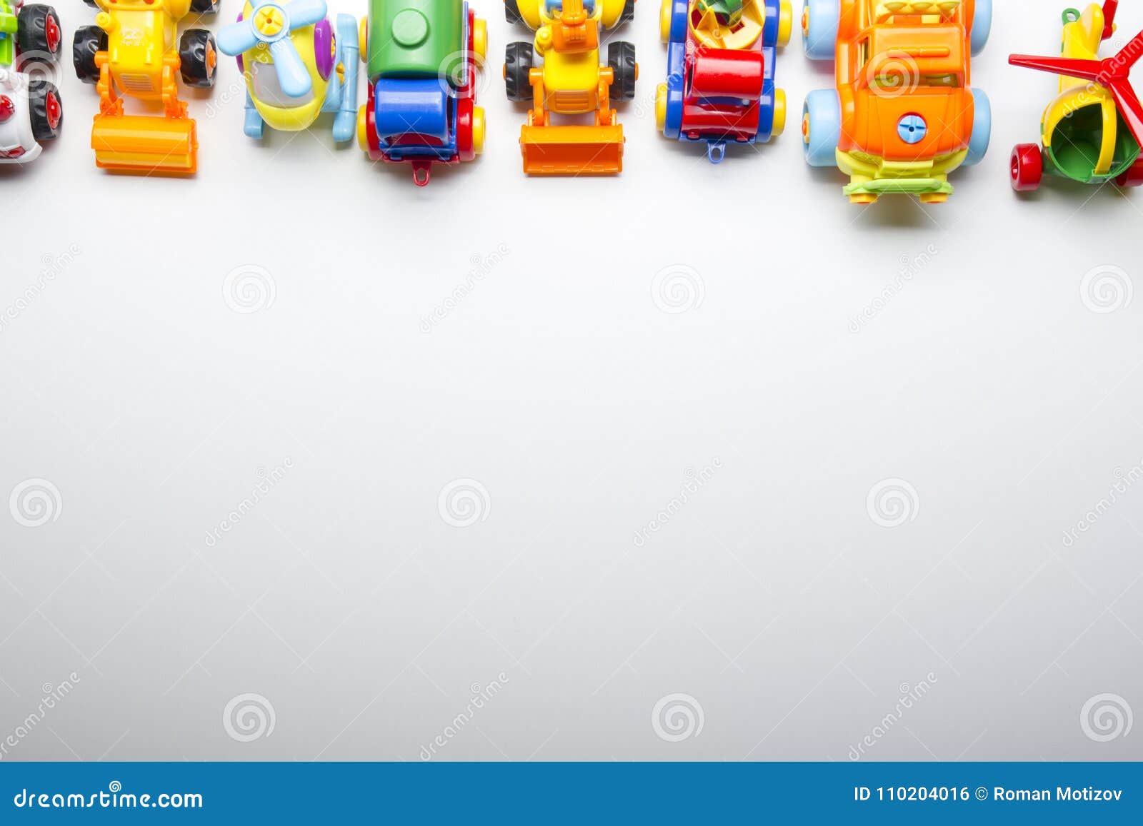 Kids Educational Developing Toys Frame on White Background. Top View ...