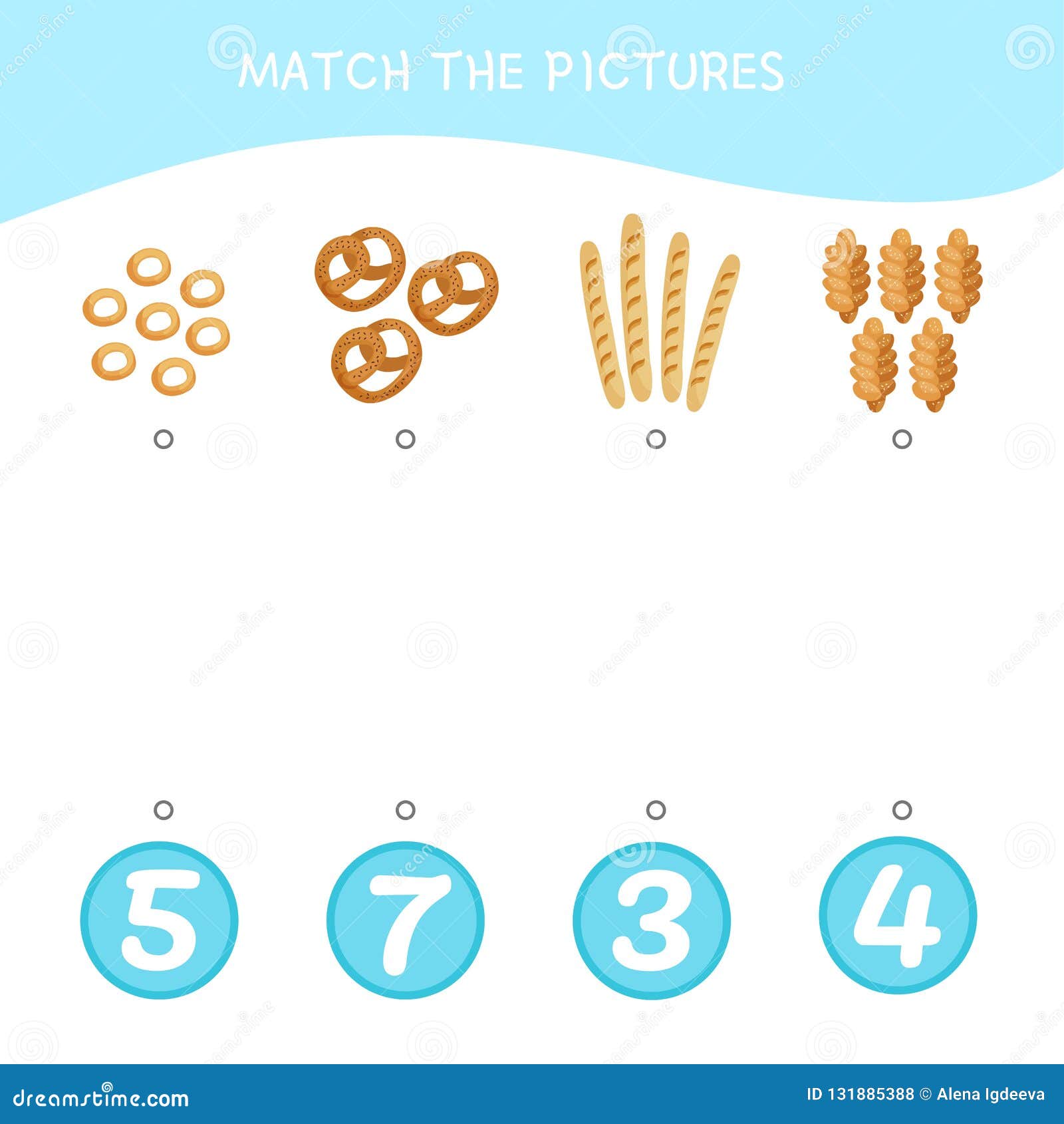 Kids educational game stock vector. Illustration of bagel - 131885388