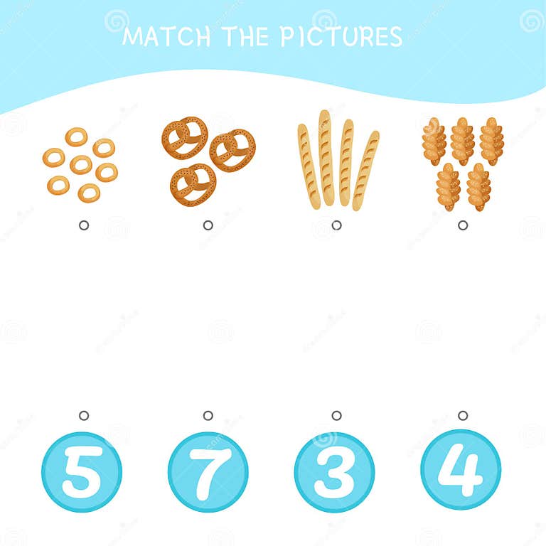 Kids educational game stock vector. Illustration of bagel - 131885388