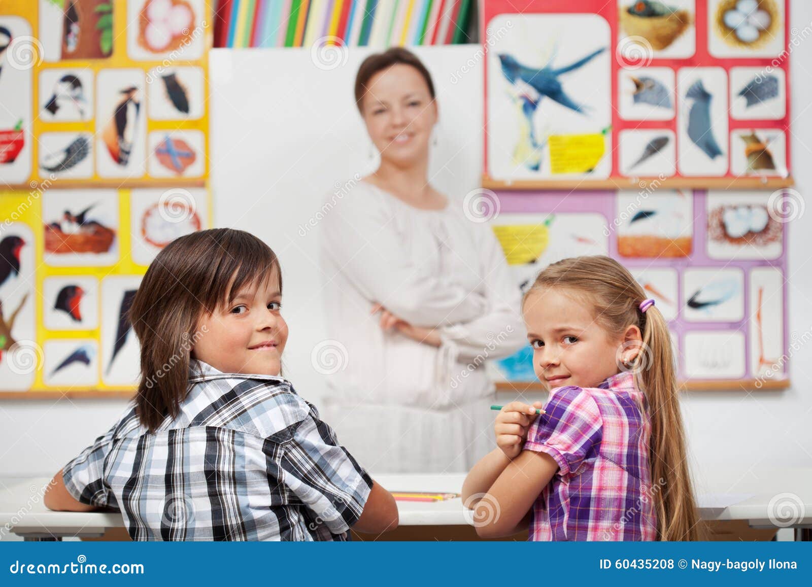 Kids in Elementary Science Class Stock Photo - Image of happy, learning ...