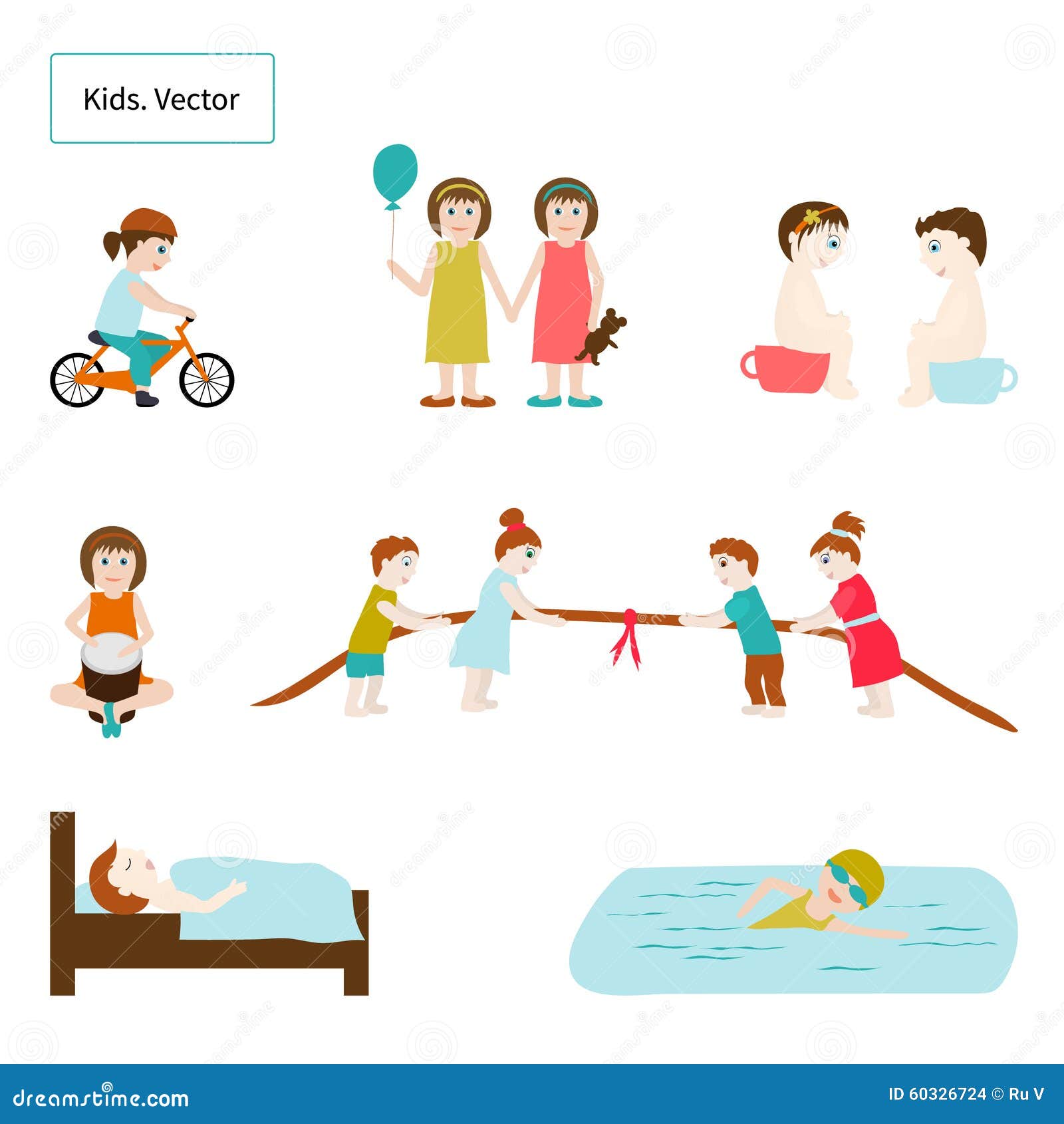 Kids. Elements. Vector stock vector. Illustration of play - 60326724
