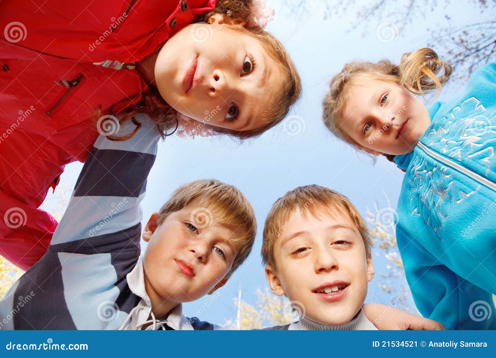 Kids embracing stock image. Image of cute, lovely, green - 21534521