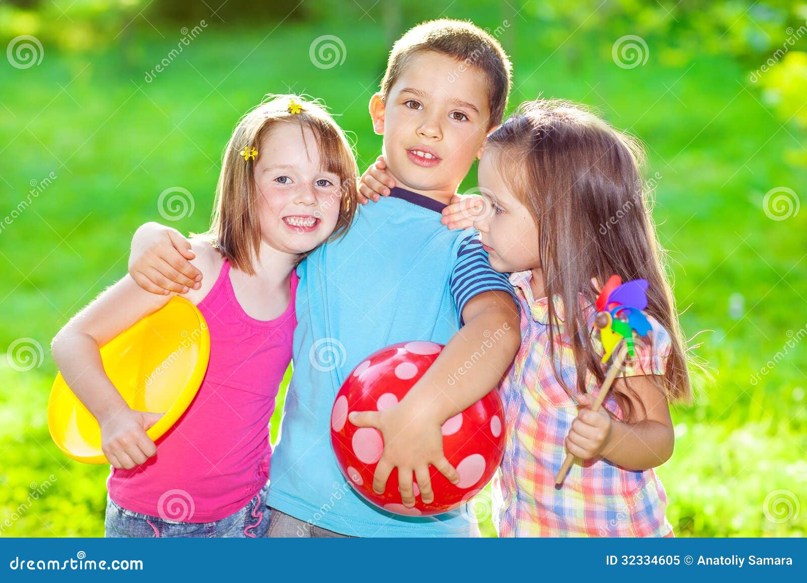 Kids embracing stock image. Image of group, friends, elementary - 32334605