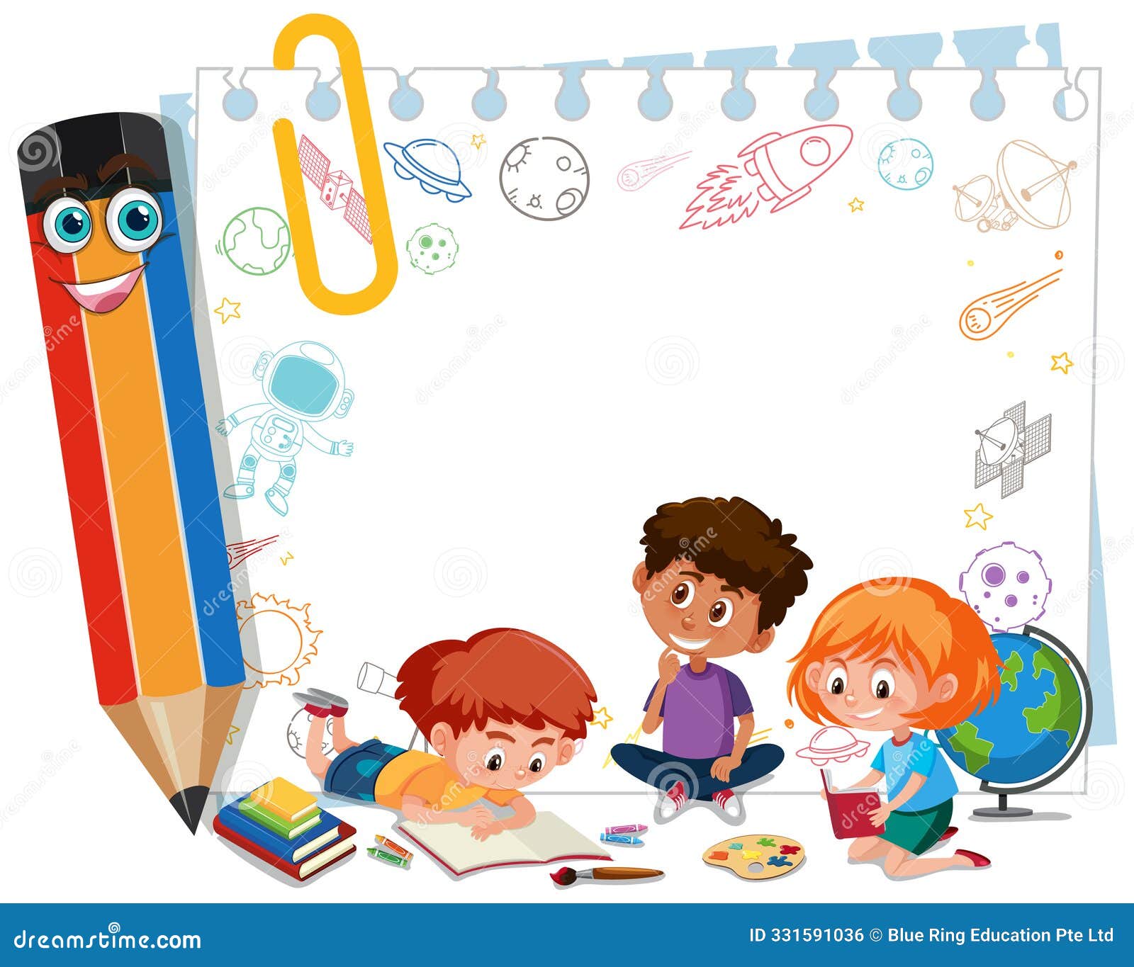 Kids Engaged In Different Activities Set. Sleep And Dream Action Verbs ...