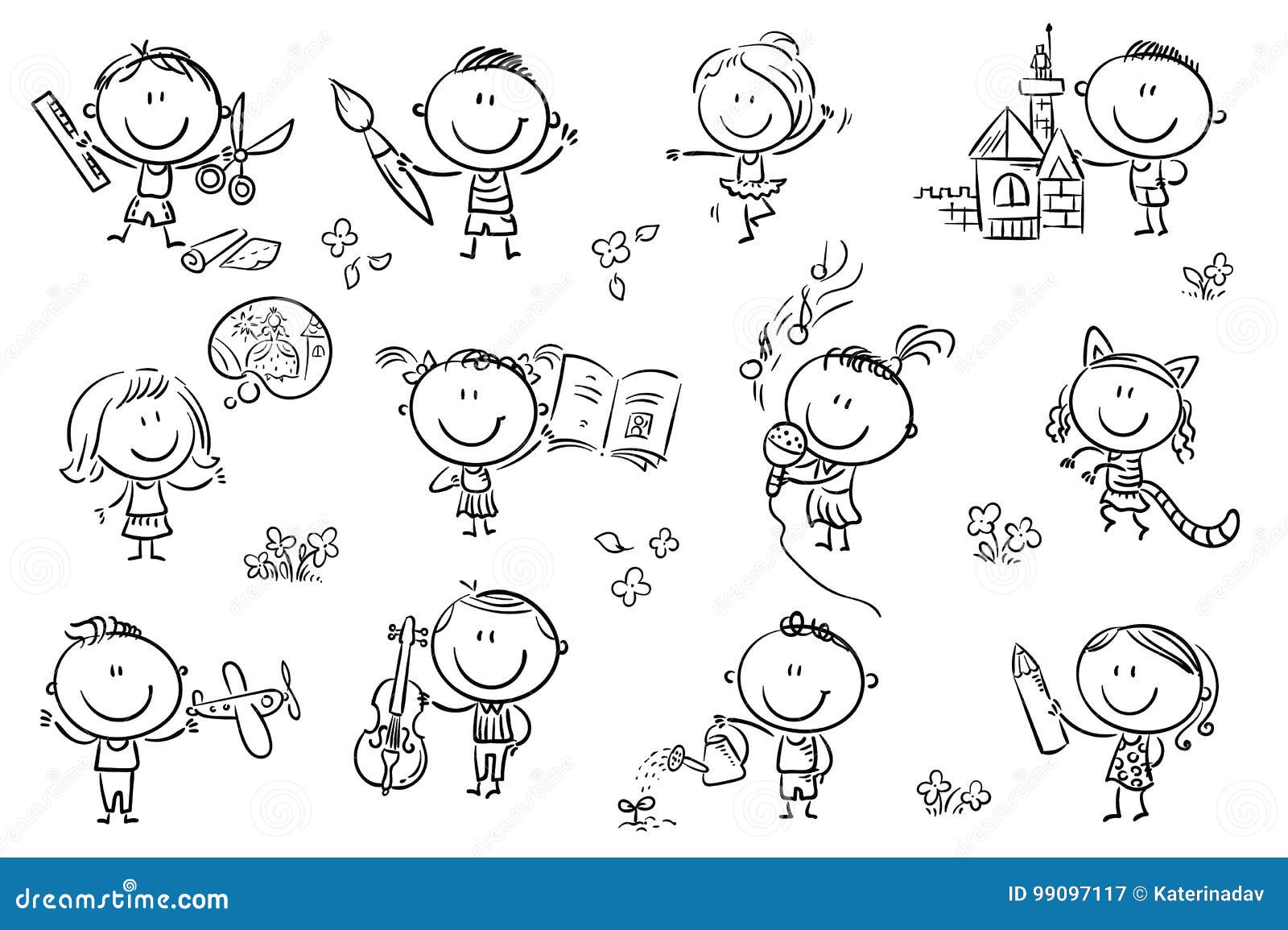 Kids Engaged in Different Creative Activities Stock Vector ... Kids Engaged in Different Creative Activities Stock Vector ...