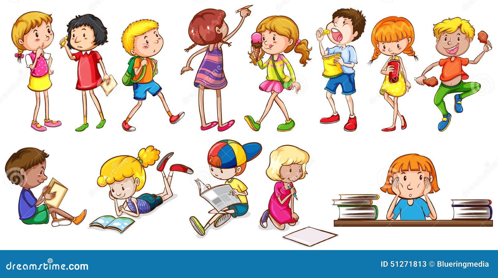 Kids Engaging in Different Activities Stock Vector - Illustration of ... Kids Engaging in Different Activities Stock Vector - Illustration of ...